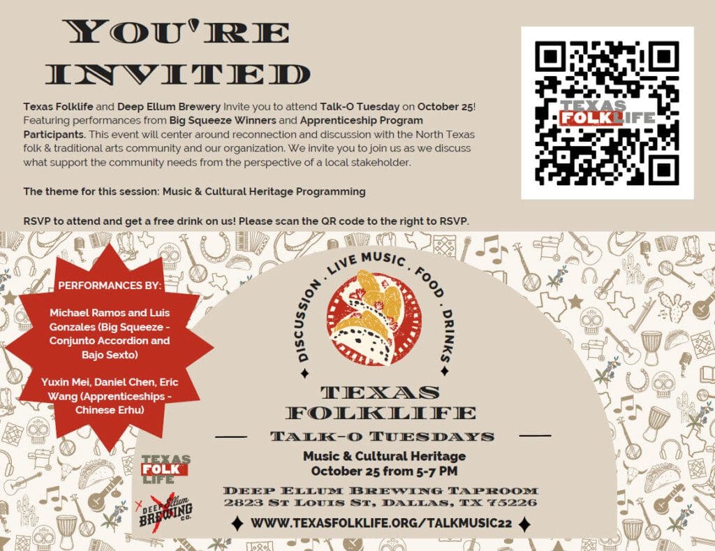 Texas Folklife: Talk-O Tuesday Event Next Week